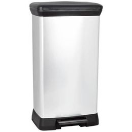 curver Deco bin metalics 240643 Mülleimer 50 l (B x H x T) 390 x 720 x 290 mm Silber, Schwarz 1 St.