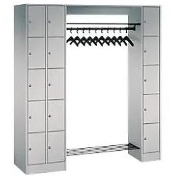 C+P Serie 8070 Metall Schließfach 15 Türen Zylinderschloss 2.100 x 480 x 1.950 mm Weiß