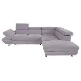 Ecksofa COTTA "Enterprise L-Form", grau, B:273cm H:72cm T:237cm, Struktur (100% Polyester ), Chenille (90% Polyester; 10% Polyamid ), Sofas, inklusive Kopf- und Armteilverstellung, wahlweise mit Bettfunktion