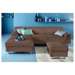 Ecksofa Inosign "Jamie, L-Form" Sofas Gr. B/H/T: 251cm x 72cm x 80cm, Microfaser PRIMABELLE, Recamiere links, ohne Bettfunktion, braun wahlweise mit Bettfunktion