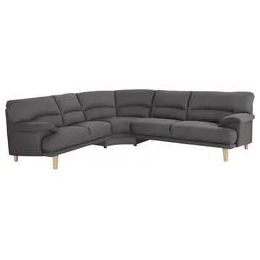 Polsterecke Trendmanufaktur "Cecilia, italienisches Designsprache, modern und komfortabel, L-Form" Sofas Gr. B/H/T: 280cm x 87cm x 240cm, Struktur, langer Schenkel rechts, langer Schenkel rechts, grau (stone) toller Sitzkomfort und bequeme Armlehnen