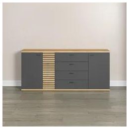 Sideboard Inosign "Galway" Sideboards Gr. B/H/T: 186cm x 85cm x 42cm, schwarz (anth/eichenb) Kommode, Breite 186 cm