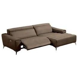 Ecksofa Egoitaliano "Suzette, Designsofa mit hohem Sitzkomfort", braun (mud), B:266cm H:95cm T:163cm, Luxus-Micofaser Lederoptik (100% Polyester) ist ein neues technisches Gewebe mit einem visuellen und taktilen Aspekt, der dem Nubuk sehr nahe kommt, mit innovativen Eigenschaften. Seine außerordentliche Weichheit kommt von einem exklusiven Produktionsprozess, der Unreinheiten und Unregelmäßigkeite