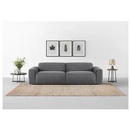 Big-Sofa Trendmanufaktur "Braga, mit hochwertigem Kaltschaum, Megasofa, in Cord erhältlich" Sofas Gr. B/H/T: 254 cm x 72 cm x 107 cm, Struktur fein JOIZ, grau (dark grey) modernes Big-Sofa, Couch mit hohem Sitzkomfort, 25472107 cm (BHT)