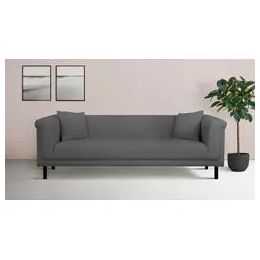 3-Sitzer Inosign "AGNIA B/T/H: 210/85/71 cm", grau (anthrazit), B:210cm H:71,5cm T:85cm, 100% Polyester, Sofas, incl. Zierkissen, auch in Cord und Bouclé