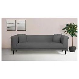 3-Sitzer Inosign "AGNIA B/T/H: 210/85/71 cm" Sofas Gr. B/H/T: 210cm x 71,5cm x 85cm, Material, grau (anthrazit) incl. Zierkissen, auch in Cord und Bouclé