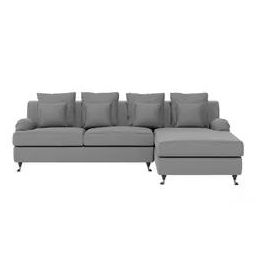 Guido Maria Kretschmer Home & Living Ecksofa "NORIN L-Form", grau (hellgrau), B:296cm H:92cm T:180cm, 100% Polyester, GUIDO MARIA KRETSCHMER HOME & LIVING, Sofas, zwei Fußarten: vorne - Rollen, hinten - Holzfüße