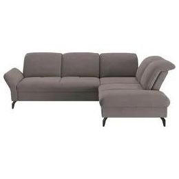 Sit & More Ecksofa SIT & MORE "Leandro L-Form" Sofas Gr. B/H/T: 288cm x 88cm x 242cm, Struktur weich, Ottomane rechts, mit Sitztiefenverstellung-ohne Kopfteilverstellung-ohne Armlehnfunktion-ohne Bettfunktion-ohne Stauraum, grau (taupe) Wahlweise mit Bett-, Kopfteil - und Armlehnfunktion, sowie Stauraum