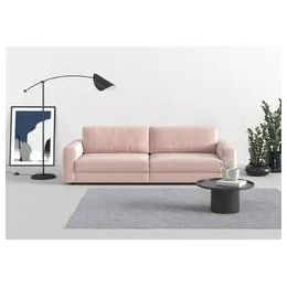 Big-Sofa Trendmanufaktur "Bourbon" Sofas Gr. B/H/T: 264cm x 84cm x 126cm, Struktur fein, XXL ohne Sitztiefenverstellung, lila (flieder) extra tiefe Sitzfläche, wahlweise mit Sitztiefenverstellung bestellbar