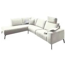 Ecksofa Inosign "Bellini L-Form" Sofas Gr. B/H/T: 263cm x 85cm x 90cm, Easy care, Recamiere links, weiß incl. motorischer Relaxfunktio, wahlweise Easy Care-Bezug