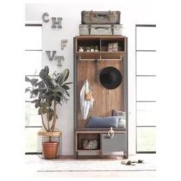 Garderobenschrank Home Affaire "Detroit" Schränke braun (braun, schieferfarben) 90 cm breit