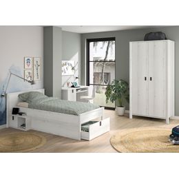 Schlafzimmer-Set GAMI, braun (eiche artisan), ohne Matratze, B/H: 90cm x 200cm, Spanplatte, Schlafzimmermöbel-Sets