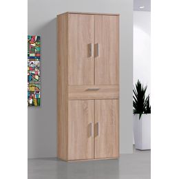 Mehrzweckschrank Procontour Schränke Gr. T: 34 cm, 4 St., Basisausführung, braun (sonoma eiche) Breite 64cm, mit Türen und Schublasten