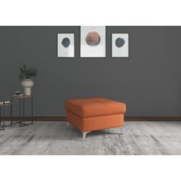 Sit & More Hocker SIT&MORE "Baviene" Gr. B/H/T: 72 cm x 46 cm x 72 cm, Luxus-Microfaser Paris, orange (terra) Polsterhocker