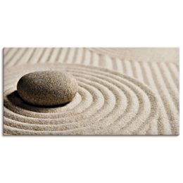 Wandbild Artland "Mini Zen Garten - Sand" Bilder Gr. B/H: 100 cm x 50 cm, Leinwandbild Zen Querformat, 1 St., beige (naturfarben) als Leinwandbild, Poster, Wandaufkleber in verschied. Größen