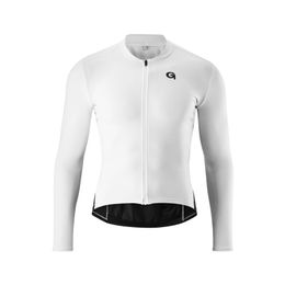 Radtrikot Gonso "SITIVO TRIKOT LONGSLEEVE M" Gr. L, weiß, Herren, 80% Polyester, 15% Elasthan, 5% Polyamid, Trikots, Herren Fahrradtrikot langarm, Full-Zip Trikot, Tight Fit