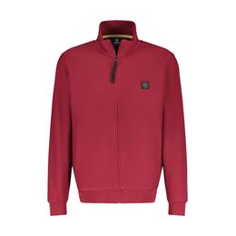 Sweatjacke Lerros "Lerros in Strukturqualität" Gr. L, rot (deep garnet red) Herren Sweatjacken