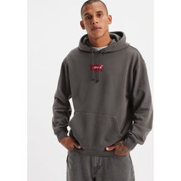 Levi's Hoodie LEVI'S "RELAXED GRAPHIC PO" Gr. L, grau (batwing badge, 38479, 0392 castlerock) Herren Sweatshirts mit Kapuze