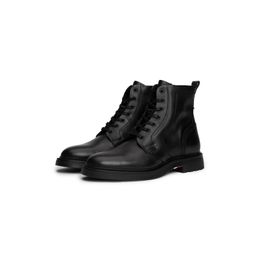 Schnürboots Tommy Hilfiger "HILFIGER COMFORT LWT LTH BOOT" Gr. 40, schwarz Herren Schuhe Blockabsatz, Schnürstiefelette, Businessschuh in schmaler Form