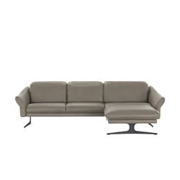 himolla Ecksofa aus Echtleder 1059 ¦ grau ¦ Maße (cm): B: 284 H: 83 T