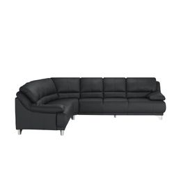 Höffner Ecksofa aus Echtleder Maranello ¦ schwarz ¦ Maße (cm): B: 295 H: 87