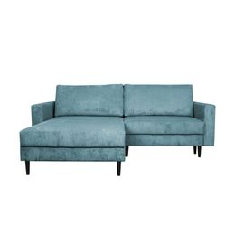 U.N.O uno Ecksofa trendiger Cordstoff Livorno ¦ blau ¦ Maße (cm): B: 221 H: