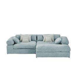 Smart Ecksofa in trendigem Cordstoff Lianea ¦ blau ¦ Maße (cm): B: 29