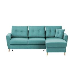 Höffner Ecksofa Carla ¦ türkis/petrol ¦ Maße (cm): B: 230 H: 93 T: 159