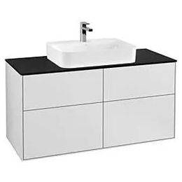 Villeroy & Boch Villeroy und Boch Finion Waschtischunterschrank F38200MT 120x60,3cm, Abdeckplatte black matt, White matt lacquer