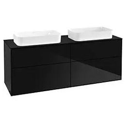 Villeroy & Boch Villeroy und Boch Finion Waschtischunterschrank G31200PH 160x60,3cm, Emotion, Abdeckplatte black matt, Glossy Black Lacquer