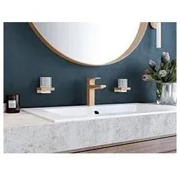 Hansgrohe Metropol Waschtisch-Einhebelmischer 32507140 Ausladung 135 mm, Push-Open Ablaufgarnitur, brushed bronze