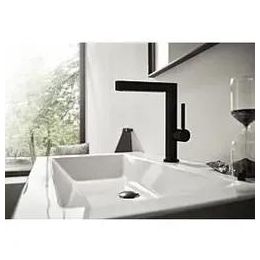 Hansgrohe Finoris 230 Waschtischarmatur 76060670 mit Schwenkauslauf und Push-Open Ablaufgarnitur, mattschwarz