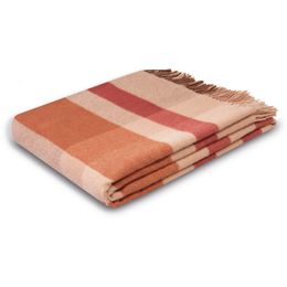 Plaid Biederlack "Nature Charming" Wohndecken Gr. B/L: 150 cm x 200 cm, orange (terra) mit Franse