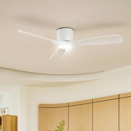 LUCANDE Smart-LED-Deckenventilator Moneno, weiß, DC, Tuya