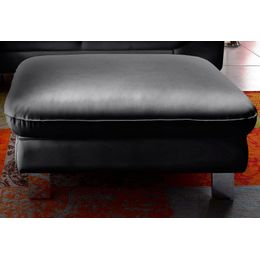 Hocker COTTA "Driver" Gr. B/H/T: 101 cm x 43 cm x 65 cm, NaturLEDER, schwarz mit edlen Metallfüßen