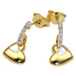 Goldmaid Damen Paar Ohrstecker "375 Gelbgold Gl&auml;nzend 6 Diamanten wei&szlig;", one-size, 0,03 SI = kleine Einschl&uuml;sse, Gold, gelb, Gold, Ohrringe