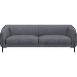 3-Sitzer FLEXLUX, B:218cm H:74cm T:89cm, blau, 62% Polyester/17%Cotton/14%Viscose/7%linen, Sofas, "Belle Designsofa, Couch, bequem durch Kaltschaum