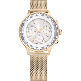 Swarovski Damen Chronograph "NOVA CHRONO", gold, Armbanduhren, Armbanduhr, Quarzuhr, Damenuhr, Stoppfunktion, Swarovski-Kristall