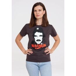 logoshirt Damen T-Shirt "Magnum", grau, Gr. S, bedruckt, 100% Baumwolle, Shirts, mit coolem Print