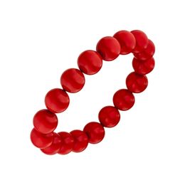 Jobo Damen Perlenarmband, 19cm, Perlen, rot, Perlen, Armbänder, mit Muschelkern-Perle 19 cm