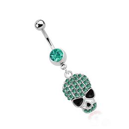 Adelia&acute;s ADELIA ́S Damen Bauchnabelpiercing "Piercing Piercing Bauchnabelpiercing", blau, Chirurgiestahl, Piercings, 316l Stahl Banane - t&uuml;rkis Totenkopf und