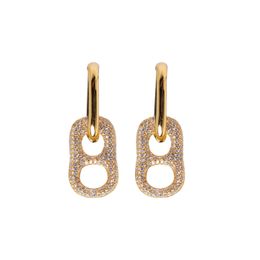 FILIPPA FIRENZE Damen Paar Creolen "Dolce far Niente", gold, Edelstahl, Ohrringe, mit funkelnden Strass-Steinchen
