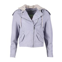 Maze Damen Lederjacke "42023070", lila, Gr. XXL, Obermaterial: 100% Schafsleder; Futter: 100% Polyester; &Auml;rmelfutter: 100% Polyester; Kapuze: 55%