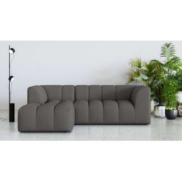 Ecksofa Home Affaire, B:255cm H:81cm T:177cm, grau, 100% Polyester, Sofas, "Tuure", L-Form, mit Welllenunterfederung