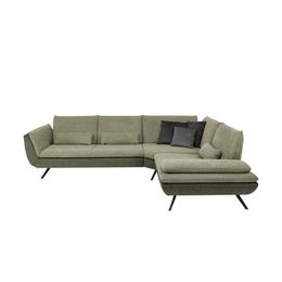 Höffner Ecksofa Luca ¦ grün ¦ Maße (cm): B: 314 H: 88 T: 244