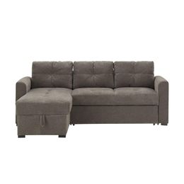 Höffner Ecksofa mit Schlaffunktion Mocca ¦ braun ¦ Maße (cm): B: 228 H: 85 T