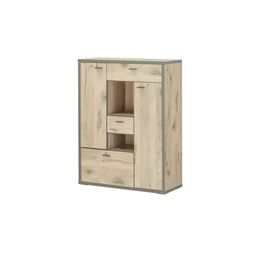 U.N.O uno Highboard Orlando ¦ holzfarben ¦ Maße (cm): B: 96 H: 125 T: 38