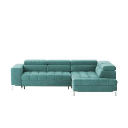 Höffner Ecksofa Arte ¦ türkis/petrol ¦ Maße (cm): B: 284 H: 97 T: 200