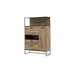 U.N.O uno Highboard New York ¦ holzfarben ¦ Maße (cm): B: 99 H: 151 T: 38