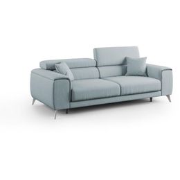 Fusion Sofa mit Schiebesitzen aus abwaschbarem Stoff T05 185 cm baby blau - carta da zucchero